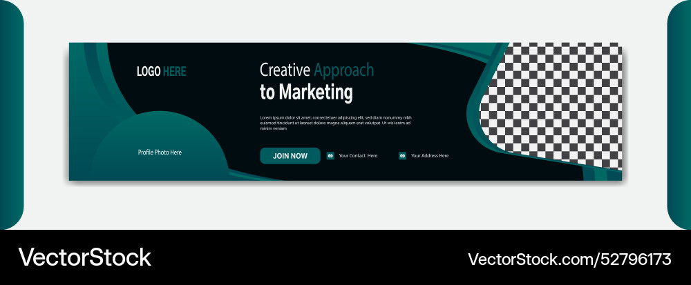 Creative approach to marketing linkedin cover Vector Image