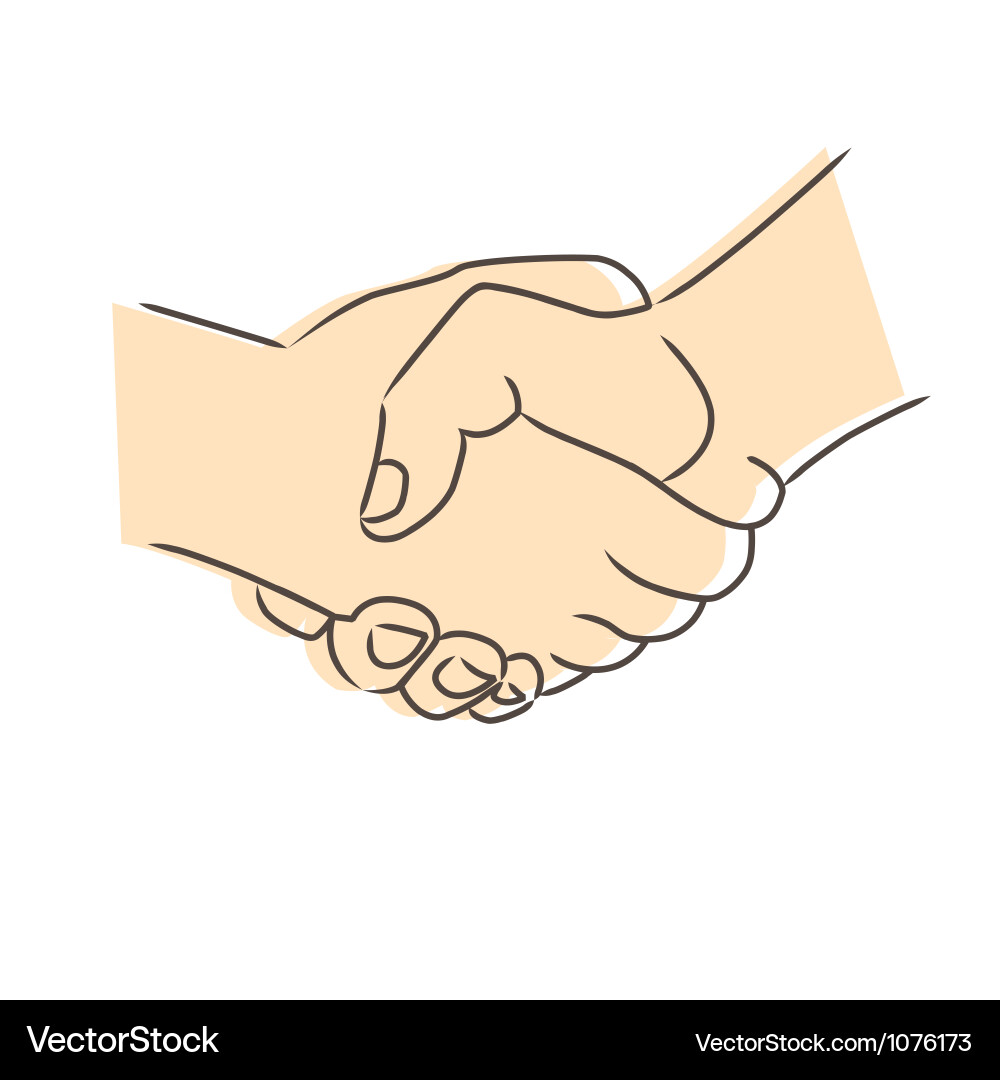 Drawing of handshake Royalty Free Vector Image