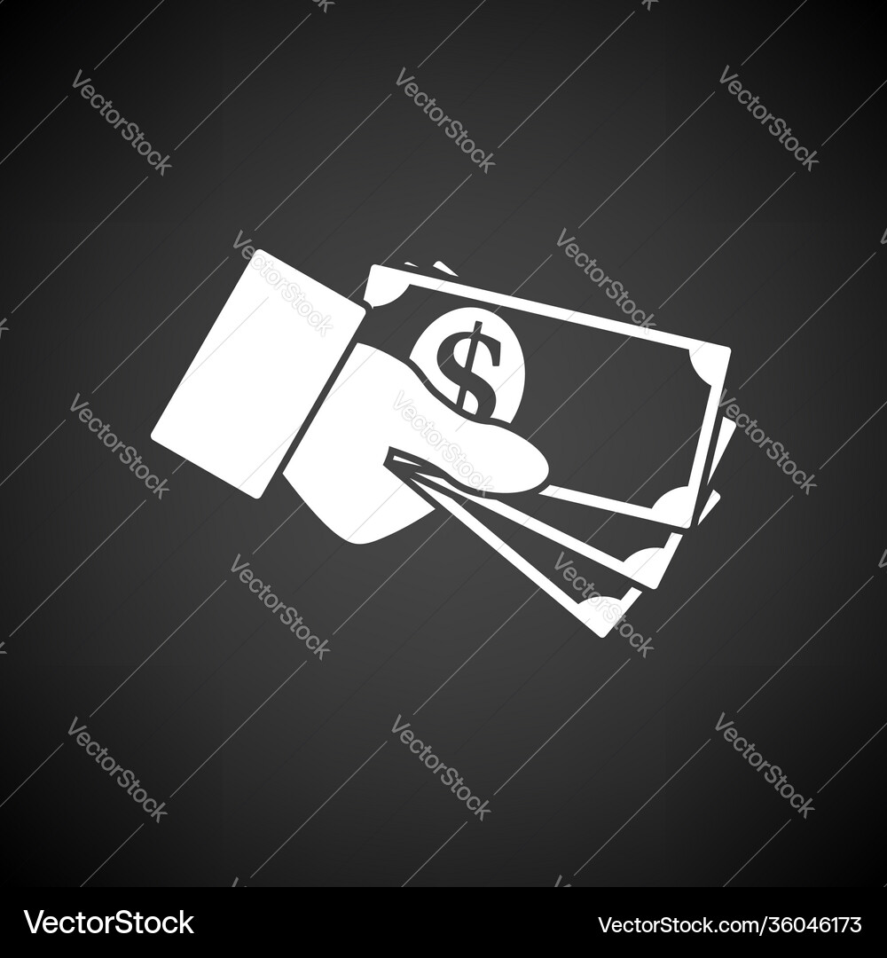 Hand holding money icon Royalty Free Vector Image