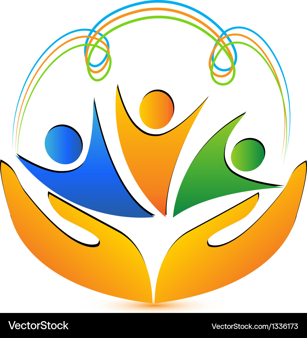 Hands and connections people logo Royalty Free Vector Image