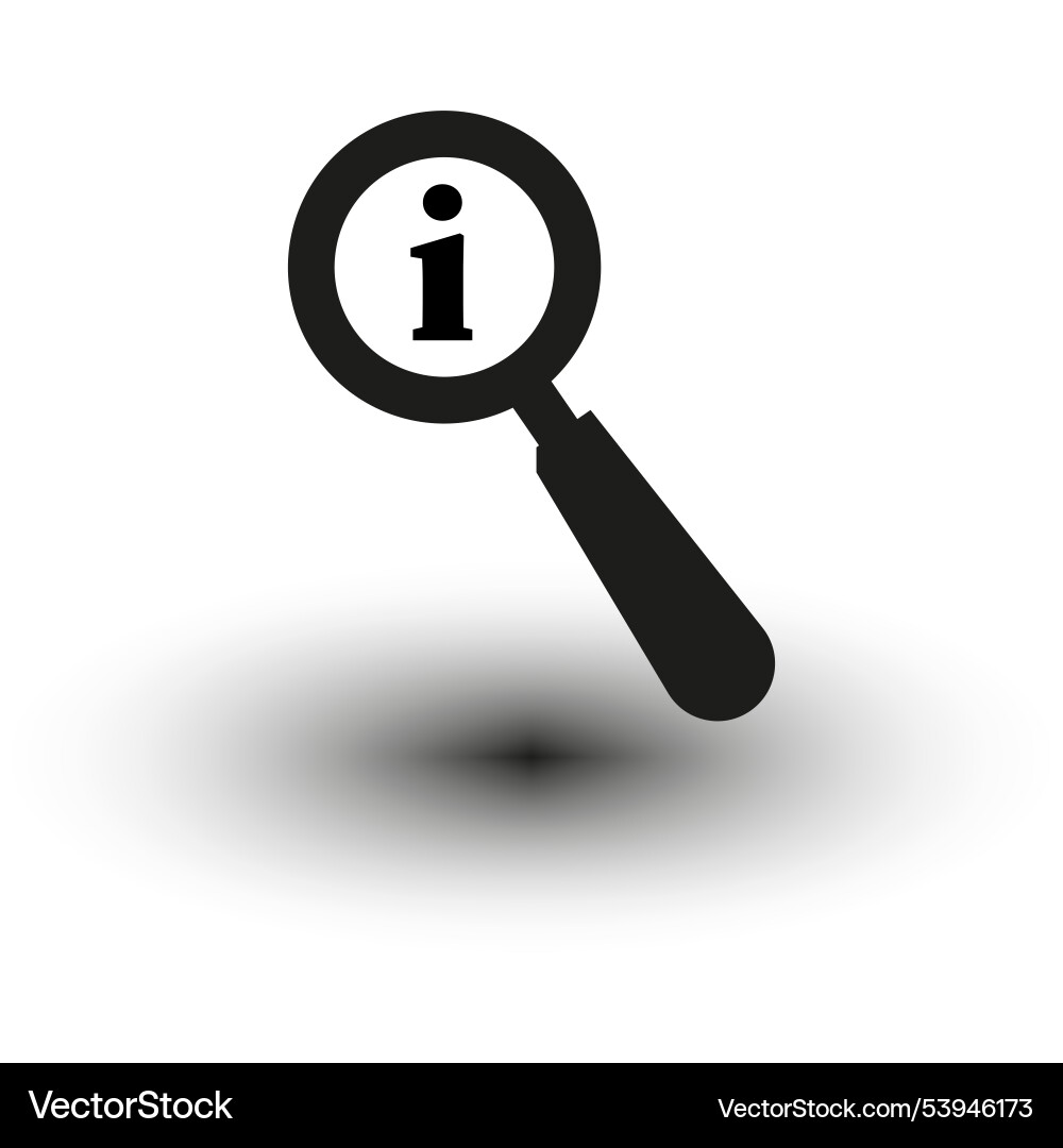 Information search icon magnifying glass symbol Vector Image