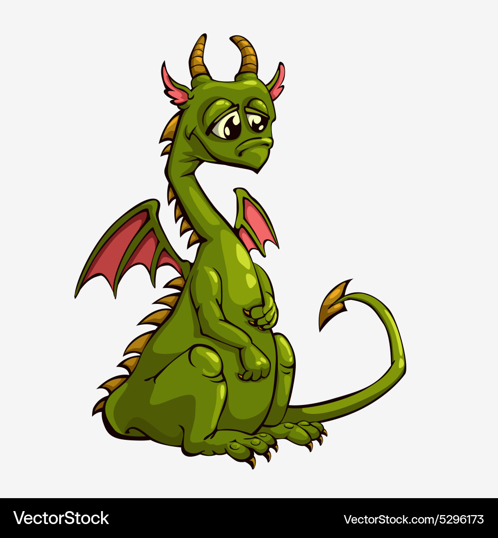 Dragon Sad Cartoon Vector Images (95)