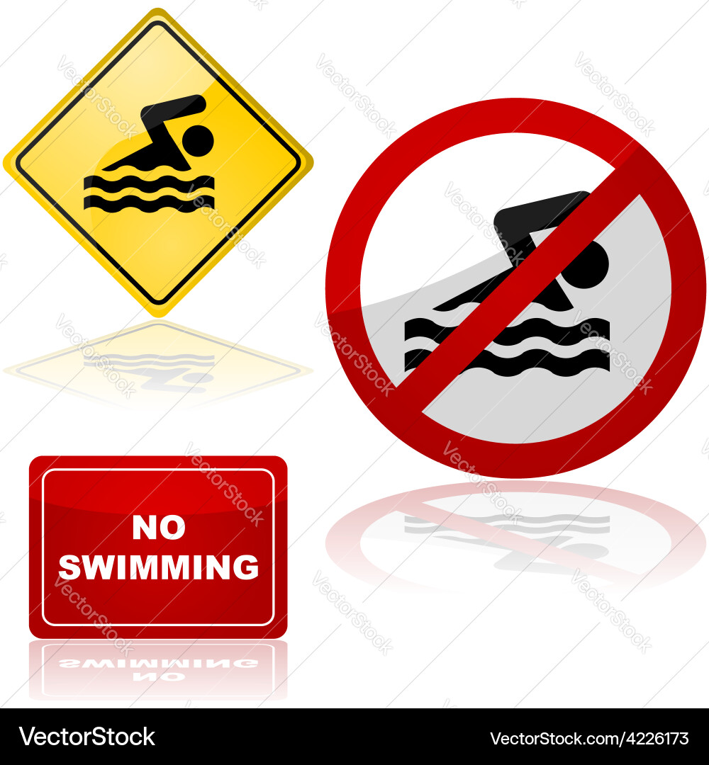 Swimming signs Royalty Free Vector Image - VectorStock
