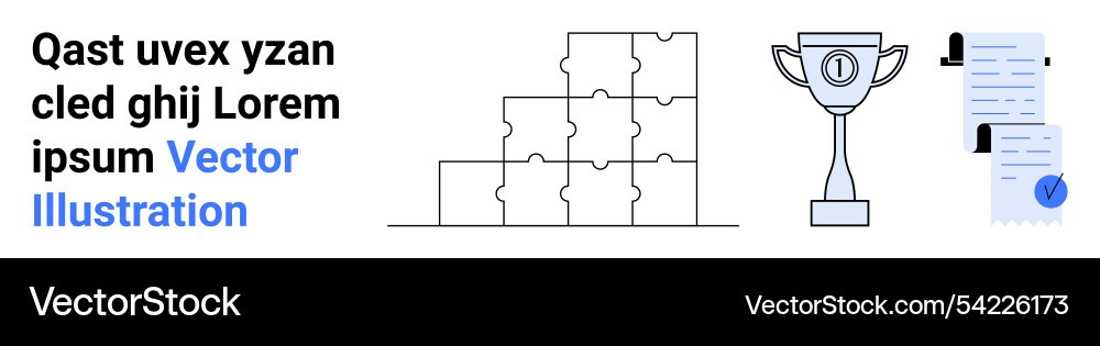 Teamwork and achievement symbols - puzzle blocks Vector Image