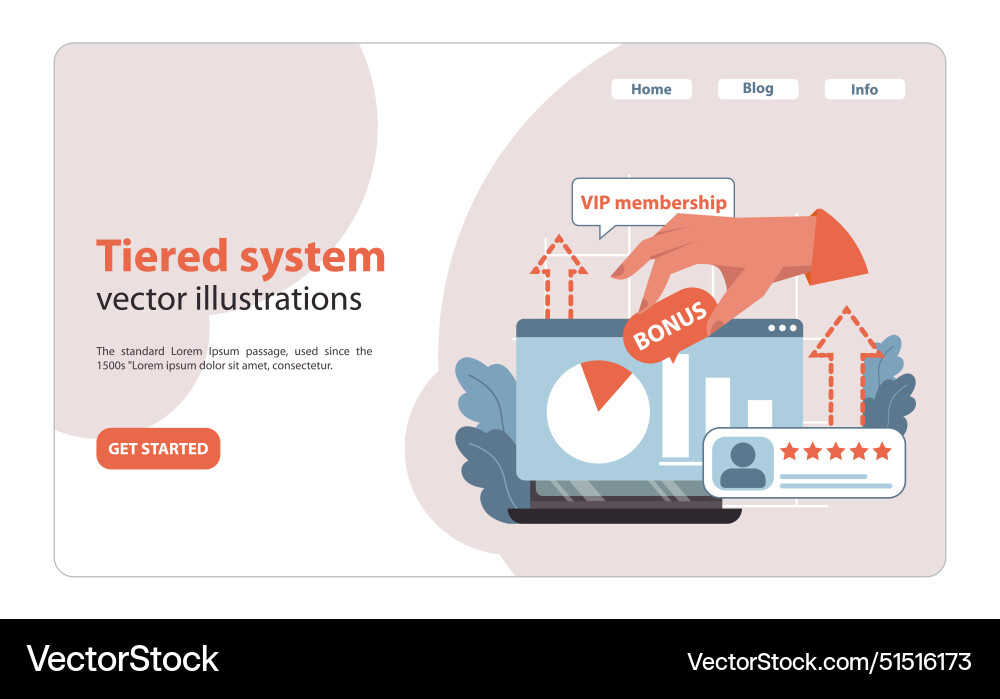 Tiered system concept flat Royalty Free Vector Image