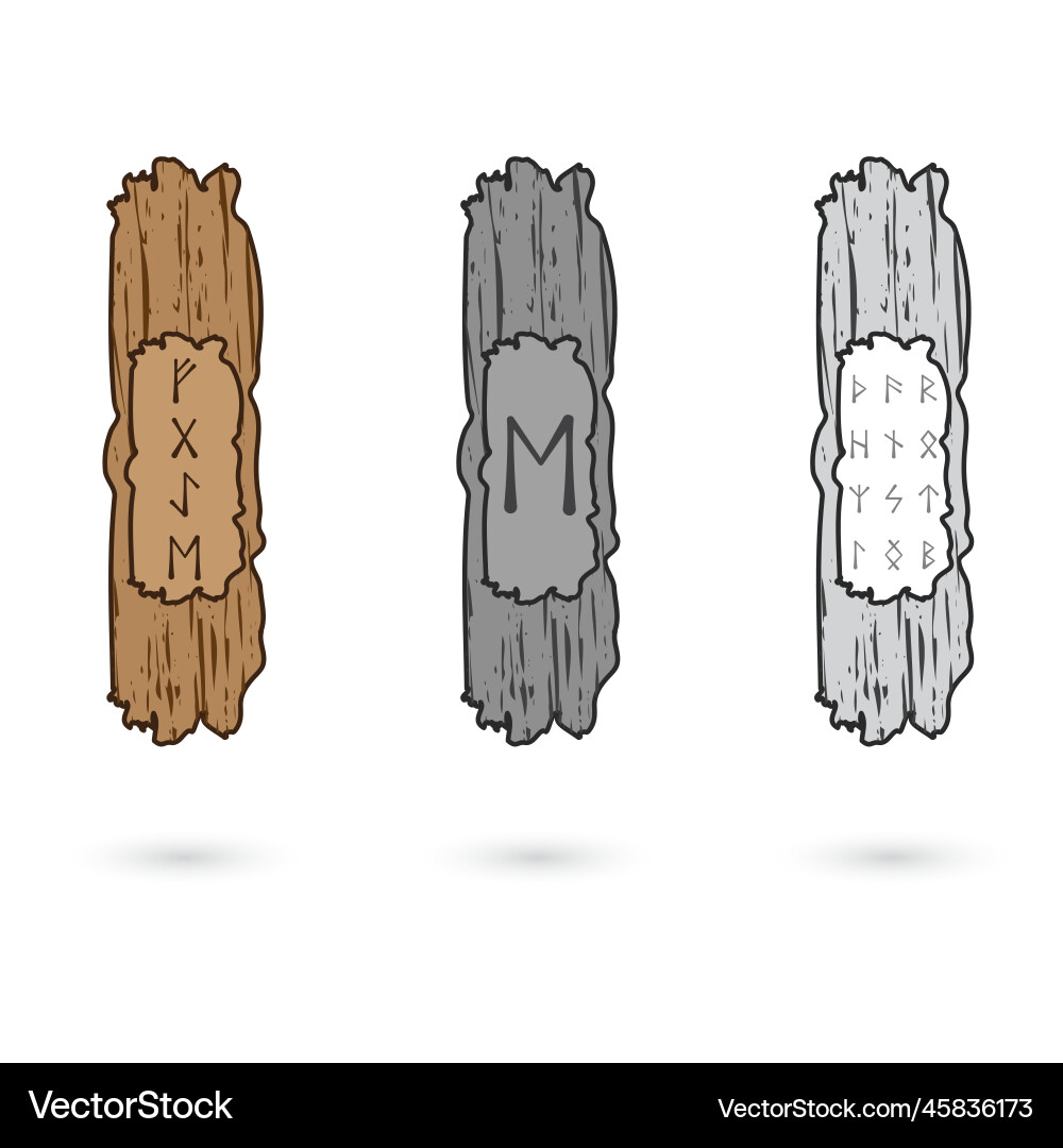 Tree branch runes boards Royalty Free Vector Image