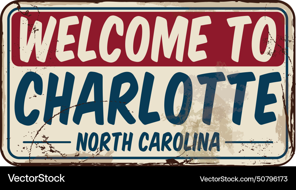 Welcome to charlotte Royalty Free Vector Image