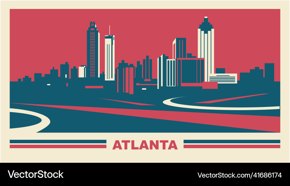 Atlanta georgia skyline Royalty Free Vector Image