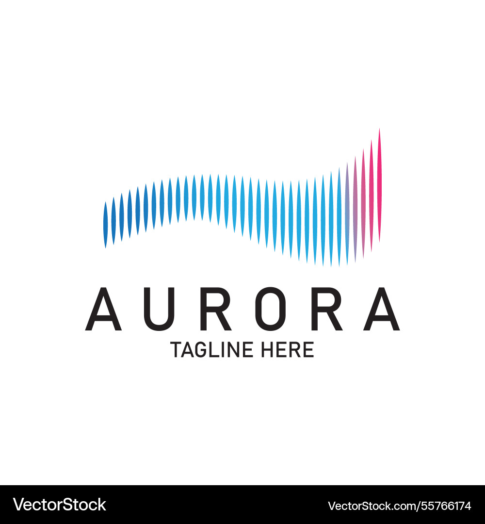 Aurora logo light sky astronomy design Royalty Free Vector