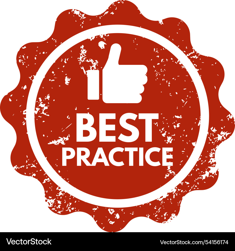 Best practice icon label sign Royalty Free Vector Image