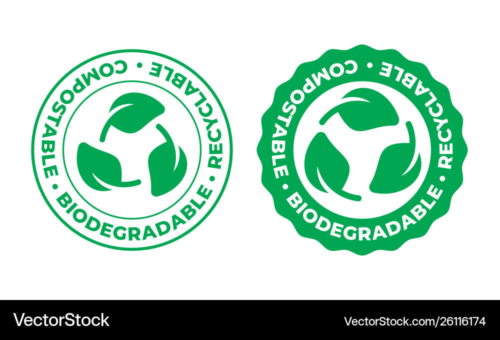 Biodegradable compostable and recyclable icon bio Vector Image