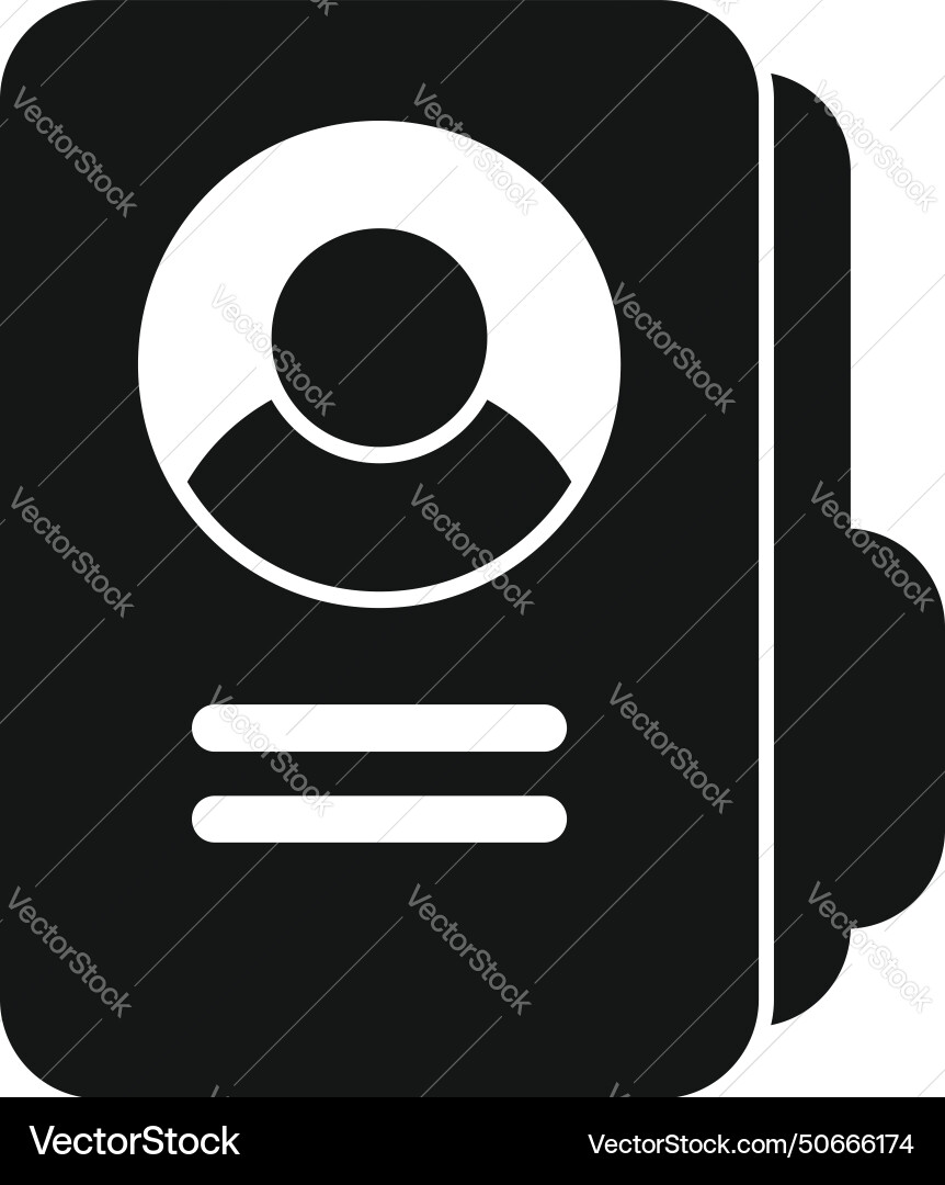 Candidate folder cv icon simple human Royalty Free Vector