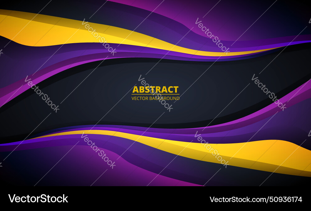 Dark abstract background with yellow and purple Vector Image