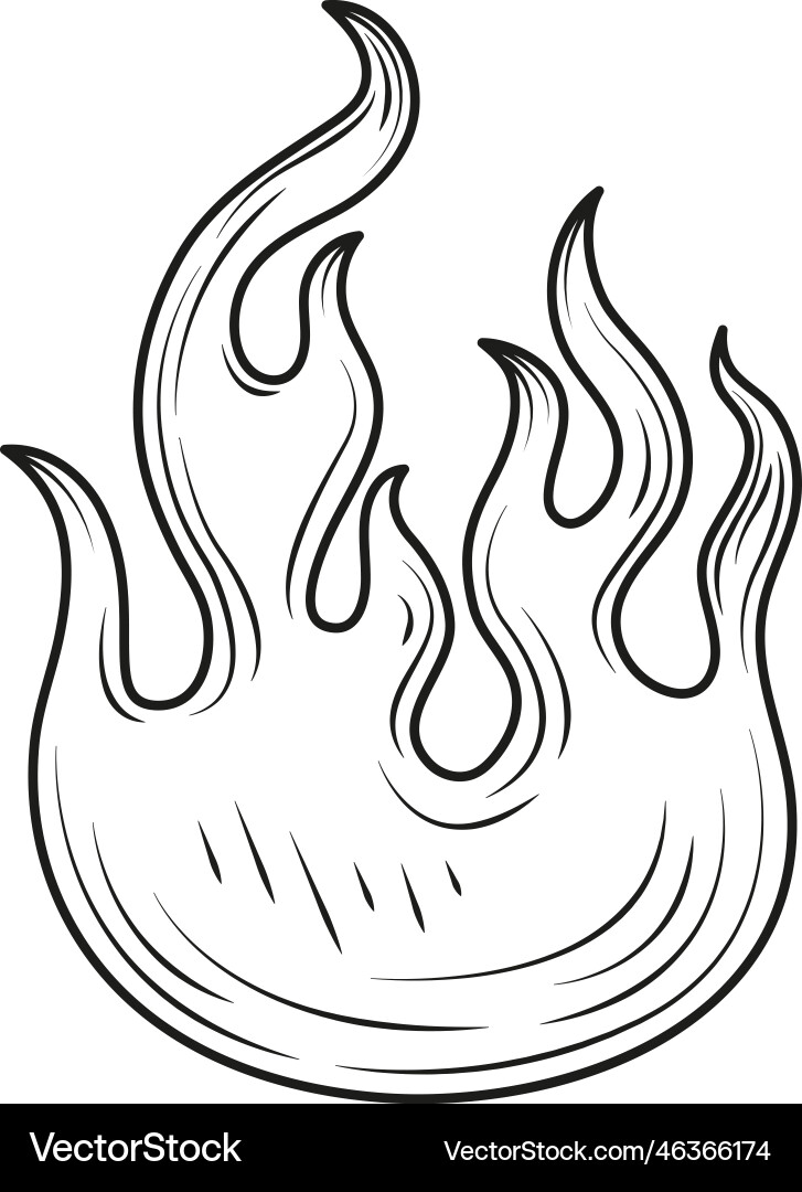 Fire minimalist tattoo Royalty Free Vector Image