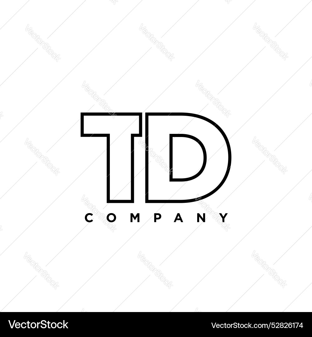Letter t and d td logo design template minimal Vector Image