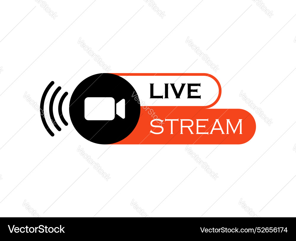 Live stream button icon in flat style webinar Vector Image