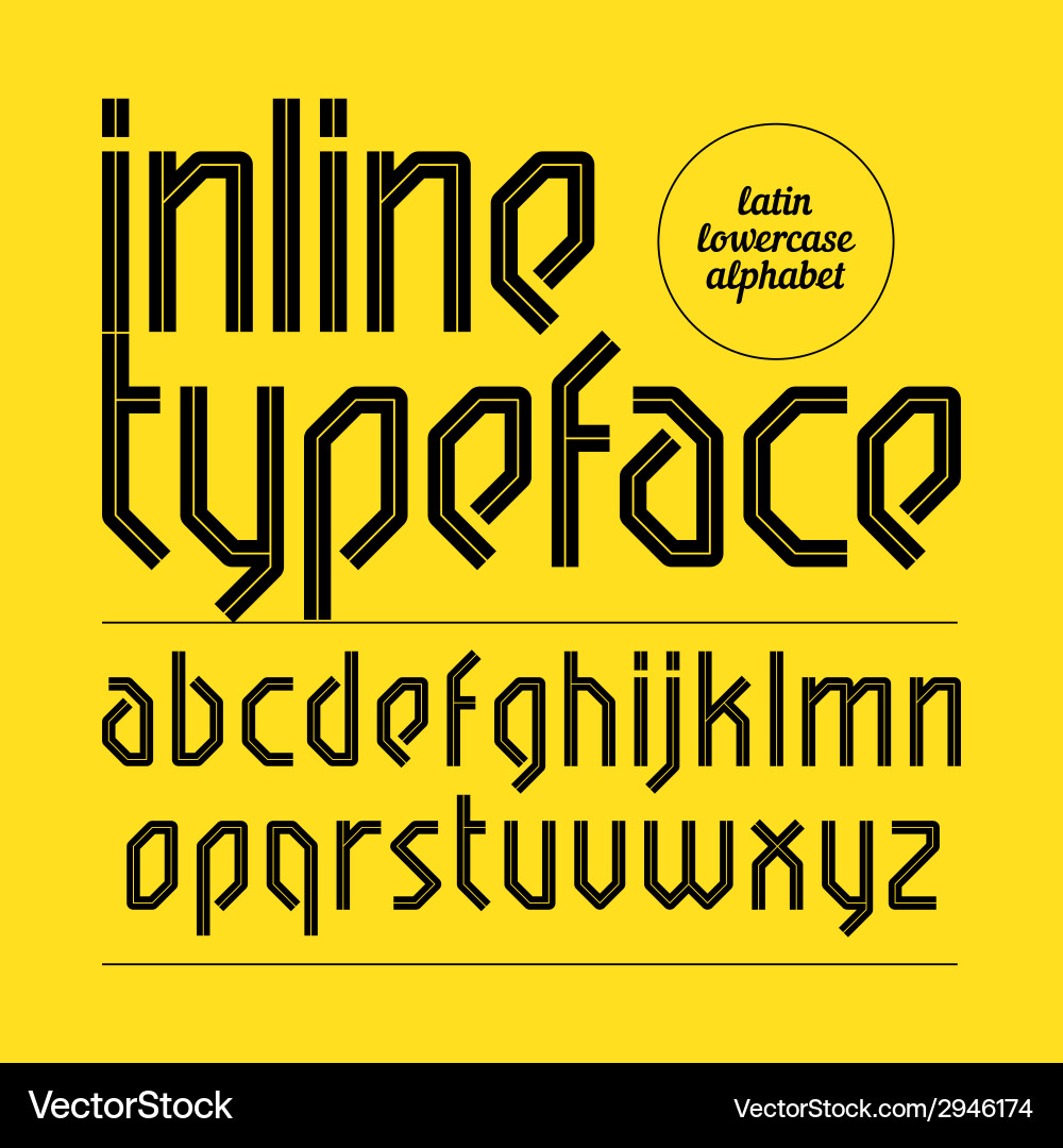 Modern inline typeface Royalty Free Vector Image