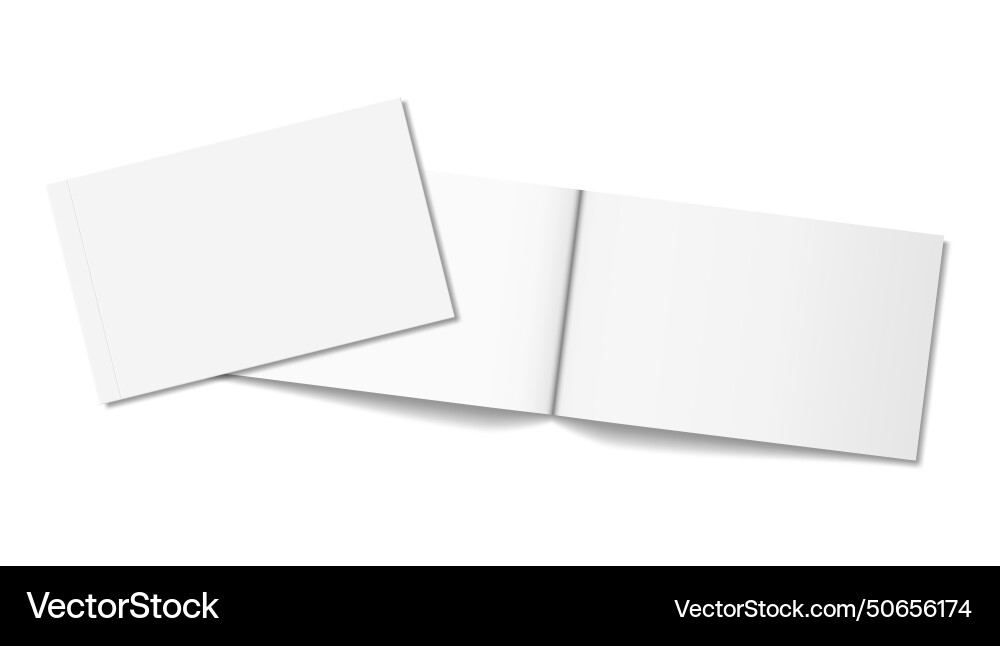 Open and close thin brochure with soft cover Vector Image