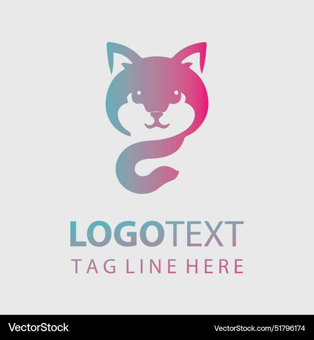 Pet cat logo Royalty Free Vector Image - VectorStock