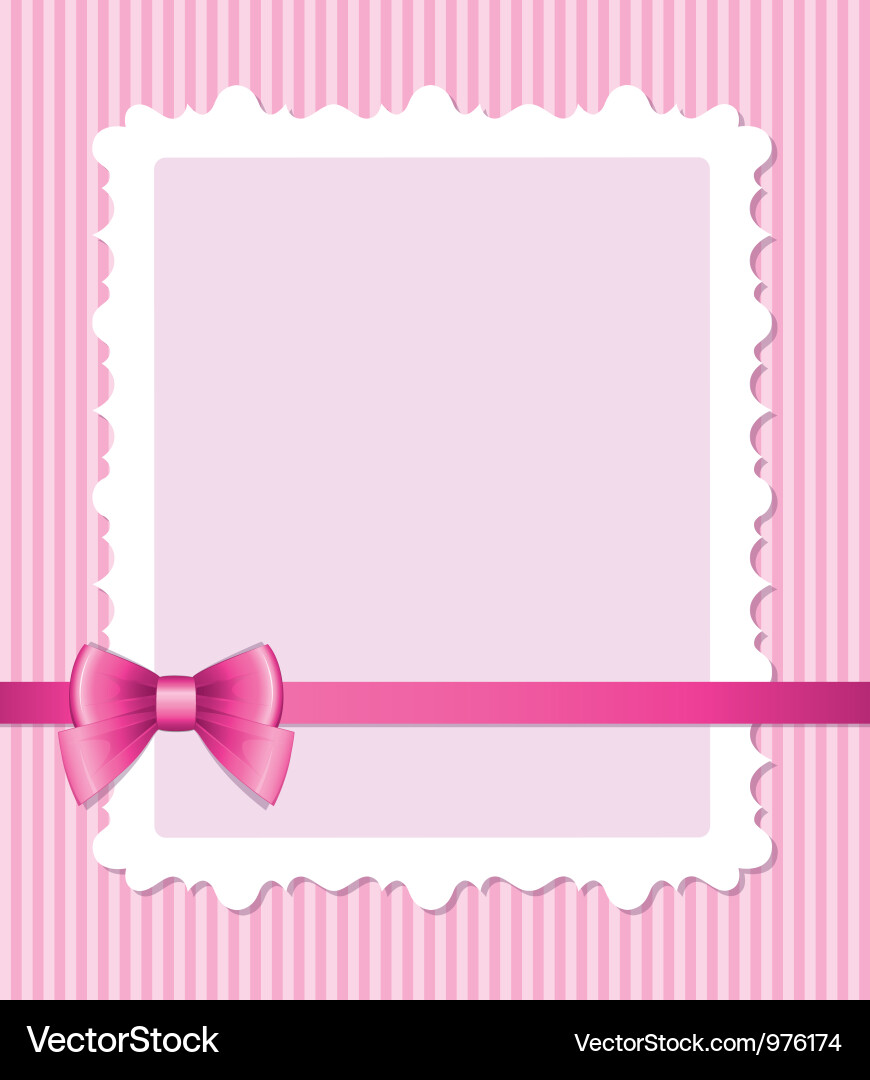 Pink frame with bow Royalty Free Vector Image - VectorStock