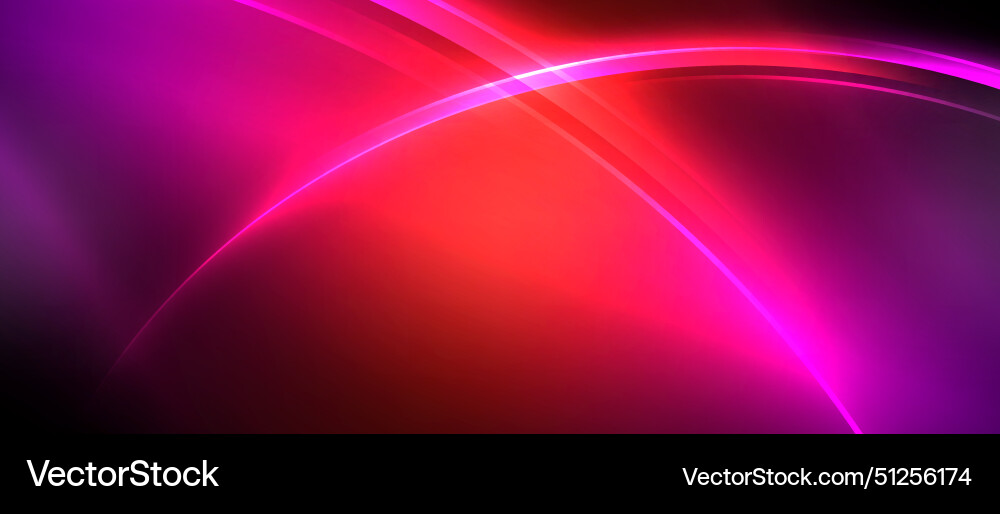 Watercolorful sky with a neon glowing curve Vector Image
