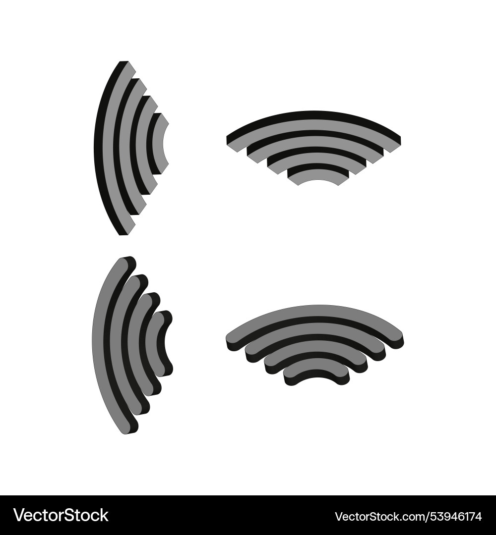 Wave signal icon curved frequency shape wi fi Vector Image
