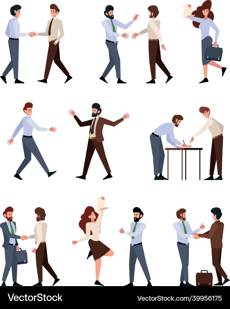 Business Handshake - Office Characters Royalty Free Vector