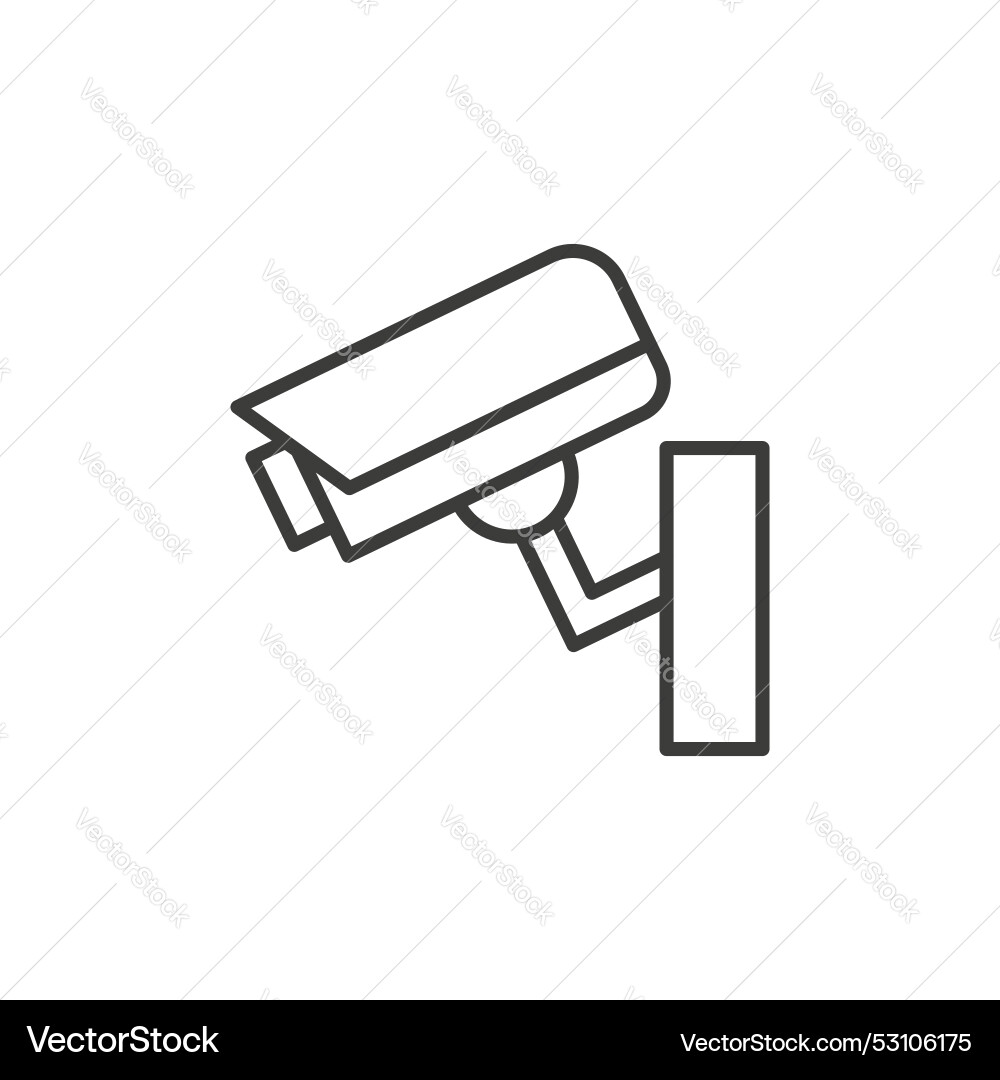 Cctv line icon isolated on white background Vector Image