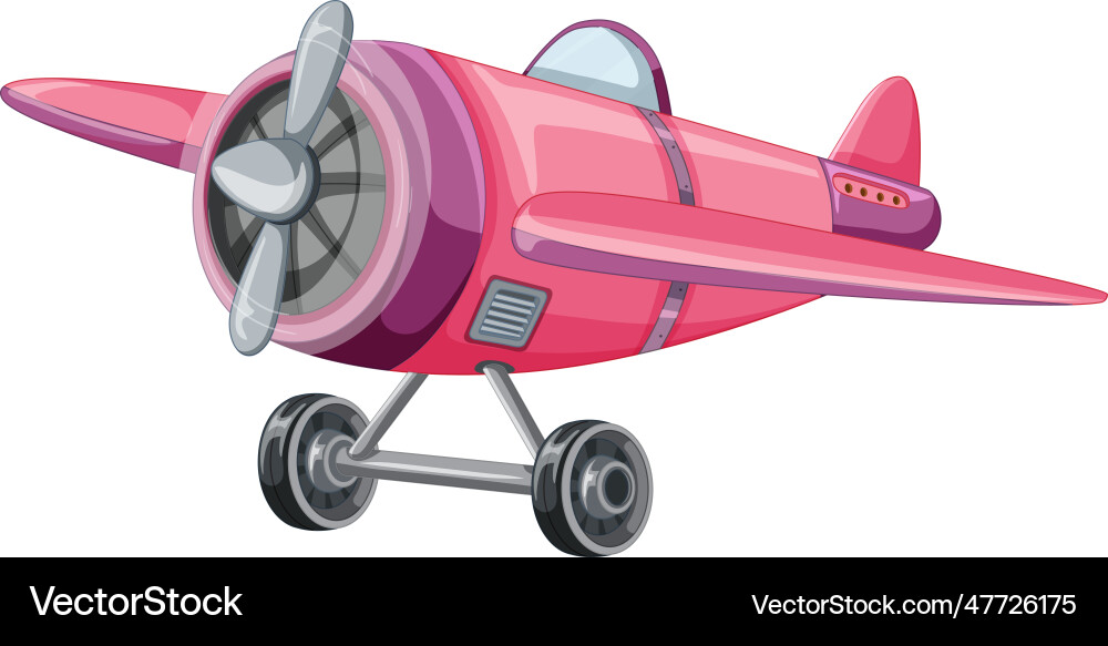 Cute pink jet plane cartoon Royalty Free Vector Image