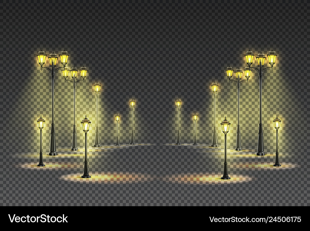 Garden lights transparent background Royalty Free Vector