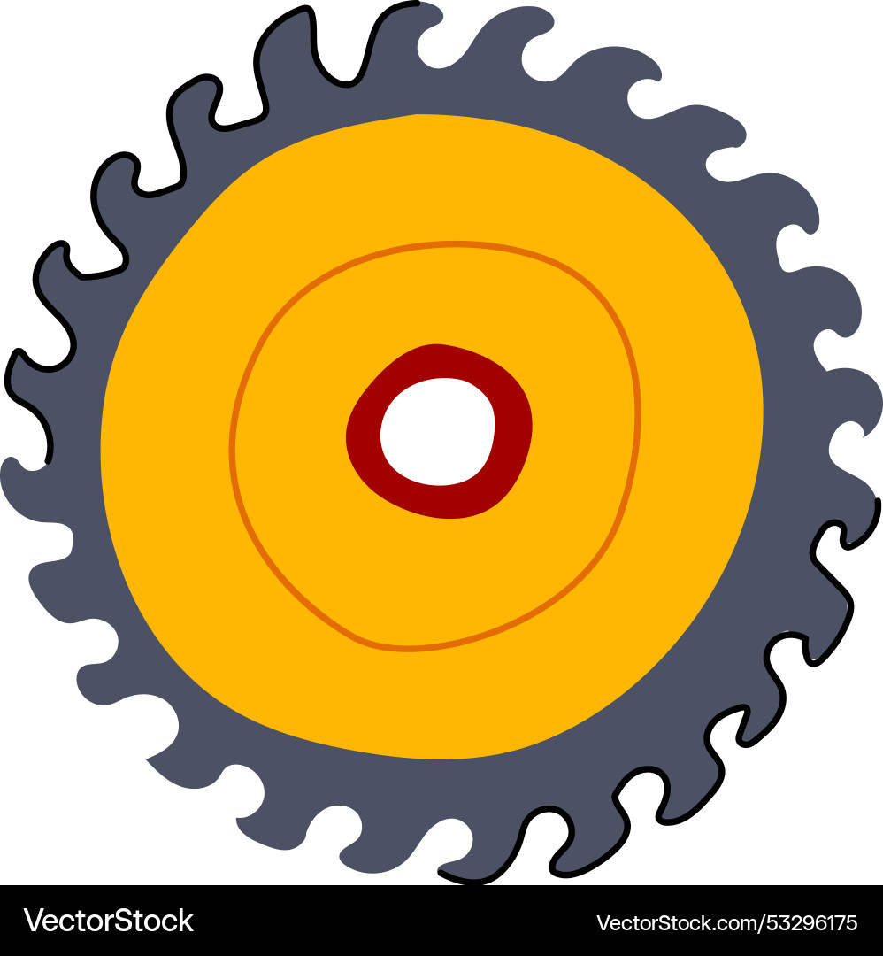 Metal circular saw blade cartoon Royalty Free Vector Image