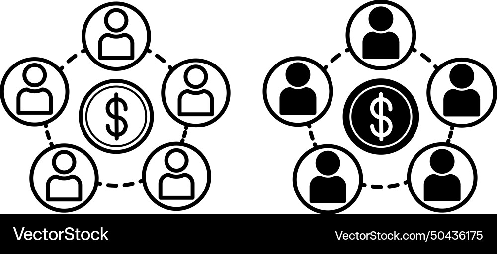 Mutual fund icons black and white Royalty Free Vector Image