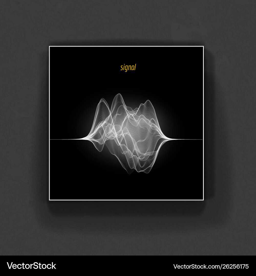 Poster on wall with signal black background Vector Image