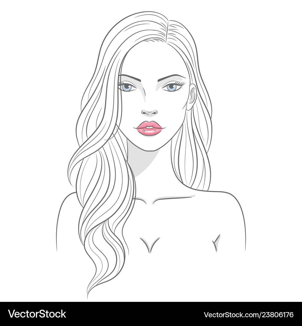 A beautiful young woman Royalty Free Vector Image