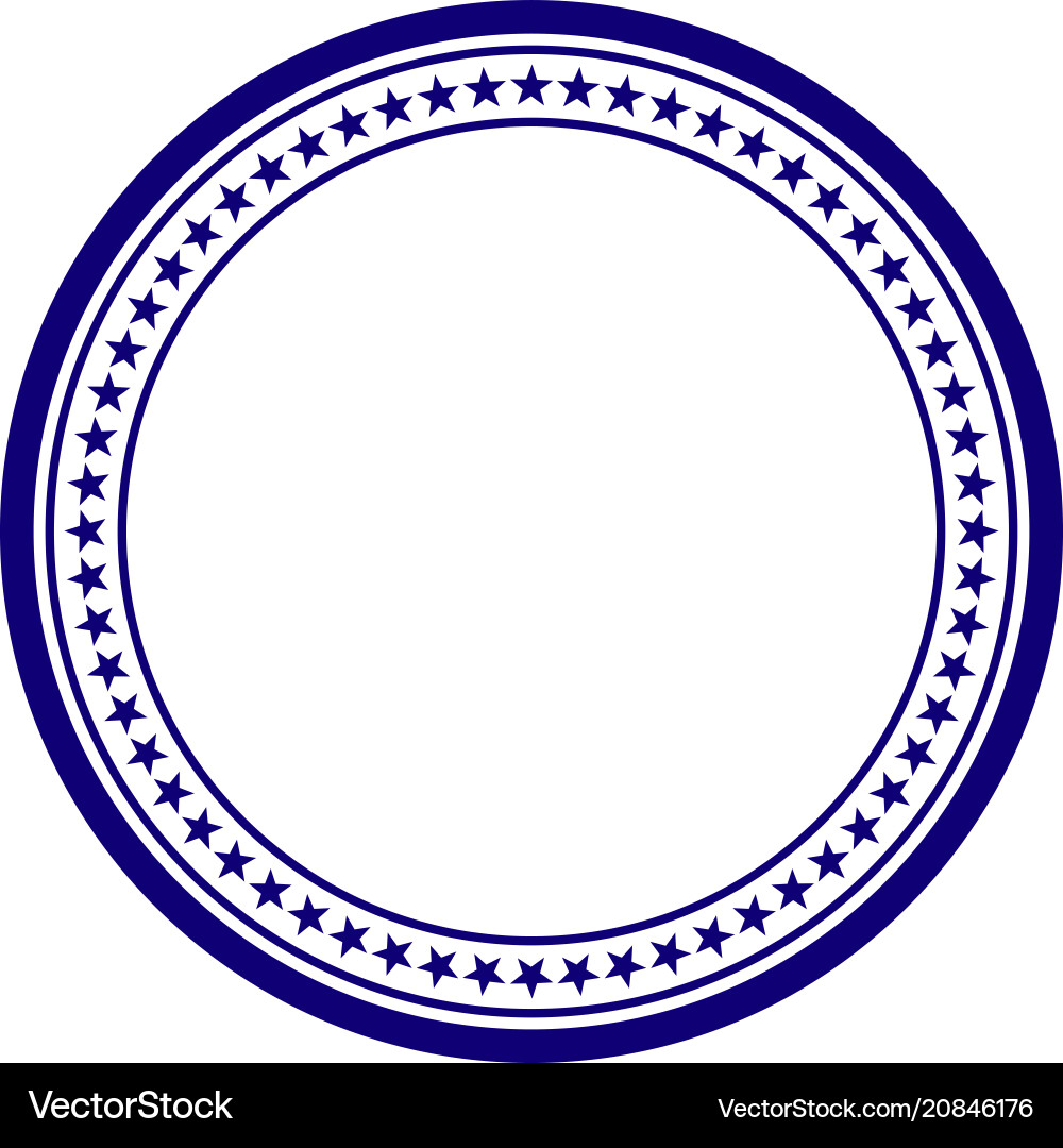Double circular star frame template Royalty Free Vector