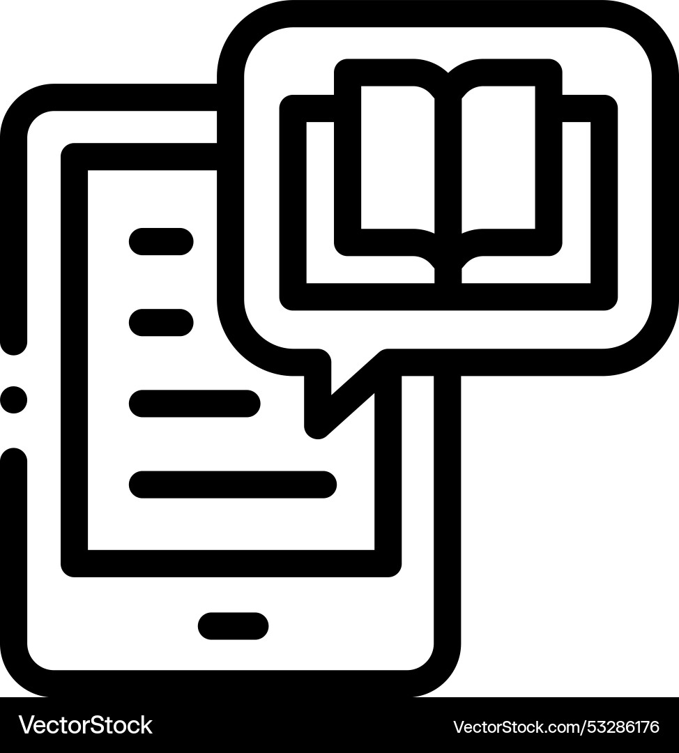 Ebook icon thin linear style design isolated Vector Image