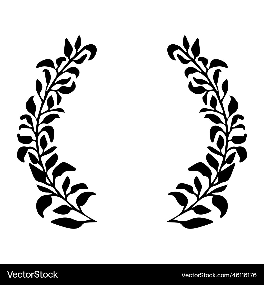 Elegant floral frame border silhouette in hand Vector Image
