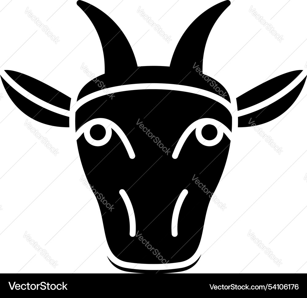 Goat glyph icon design Royalty Free Vector Image