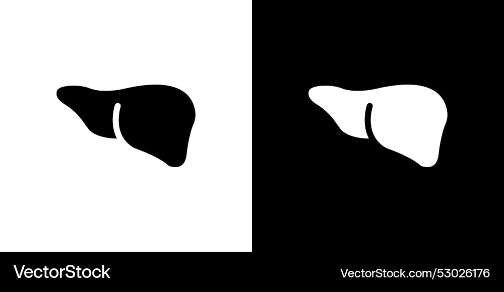 Human liver icon logo set Royalty Free Vector Image