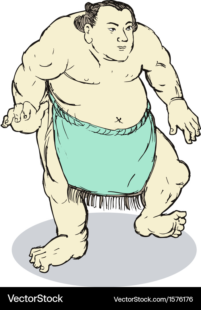 Japanese sumo wrestler Royalty Free Vector Image
