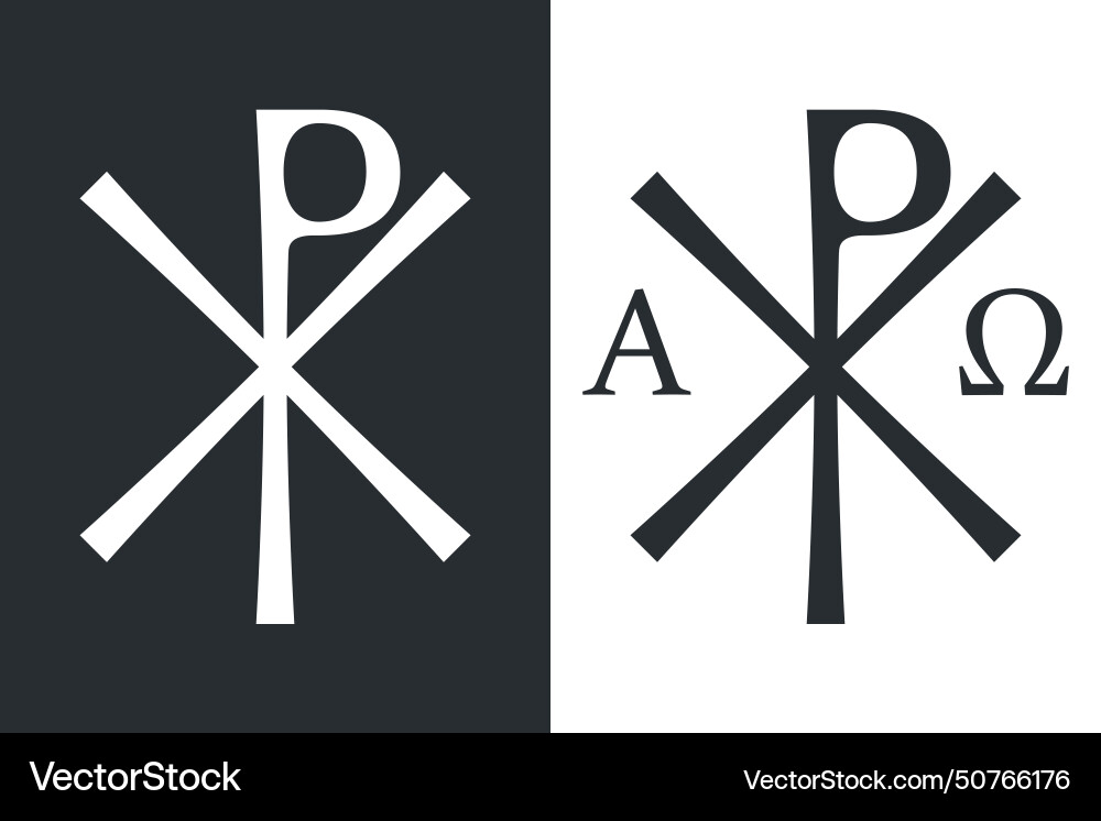 Monogramma christi monogram of jesus christ Vector Image