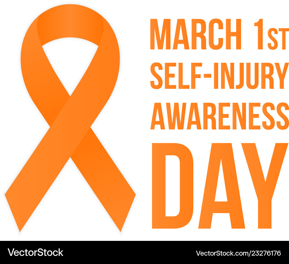 Self-Injury Awareness Day Ribbon Royalty Free Vector Image