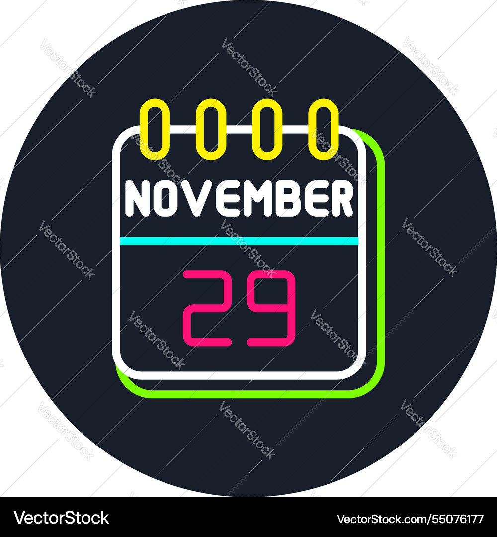 29 november line multi color icon Royalty Free Vector Image
