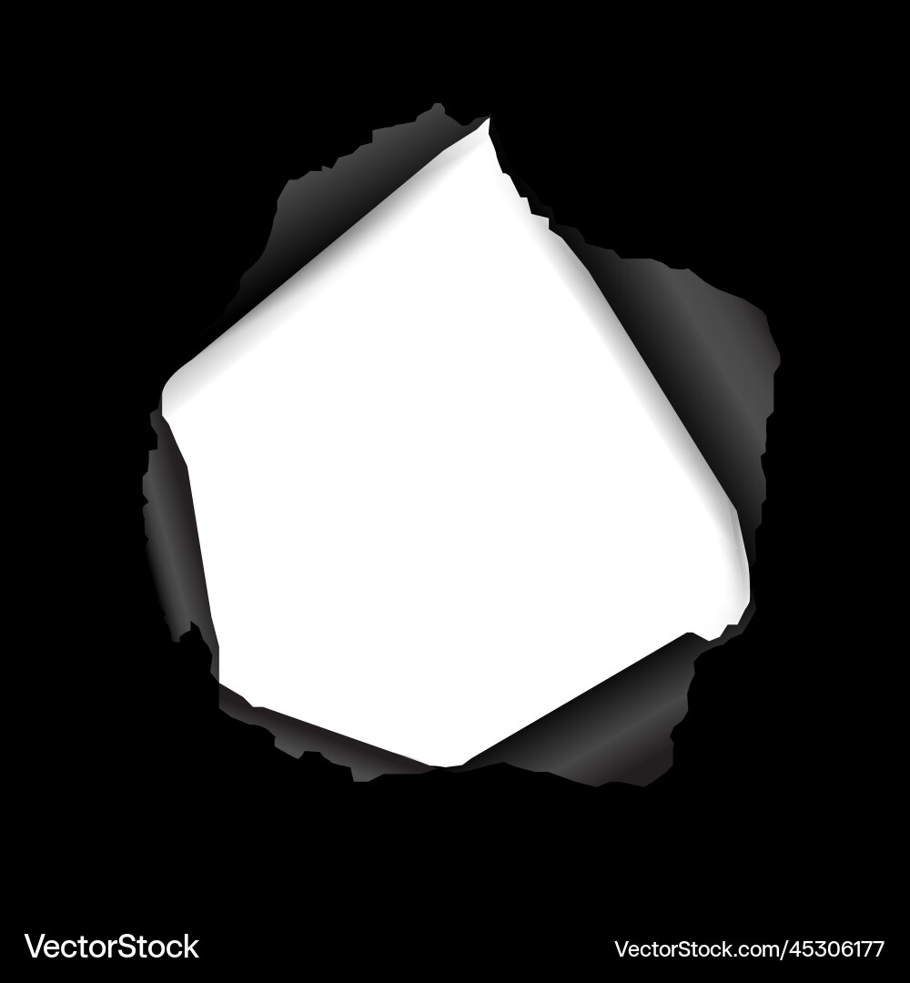 Black paper with white torn Royalty Free Vector Image