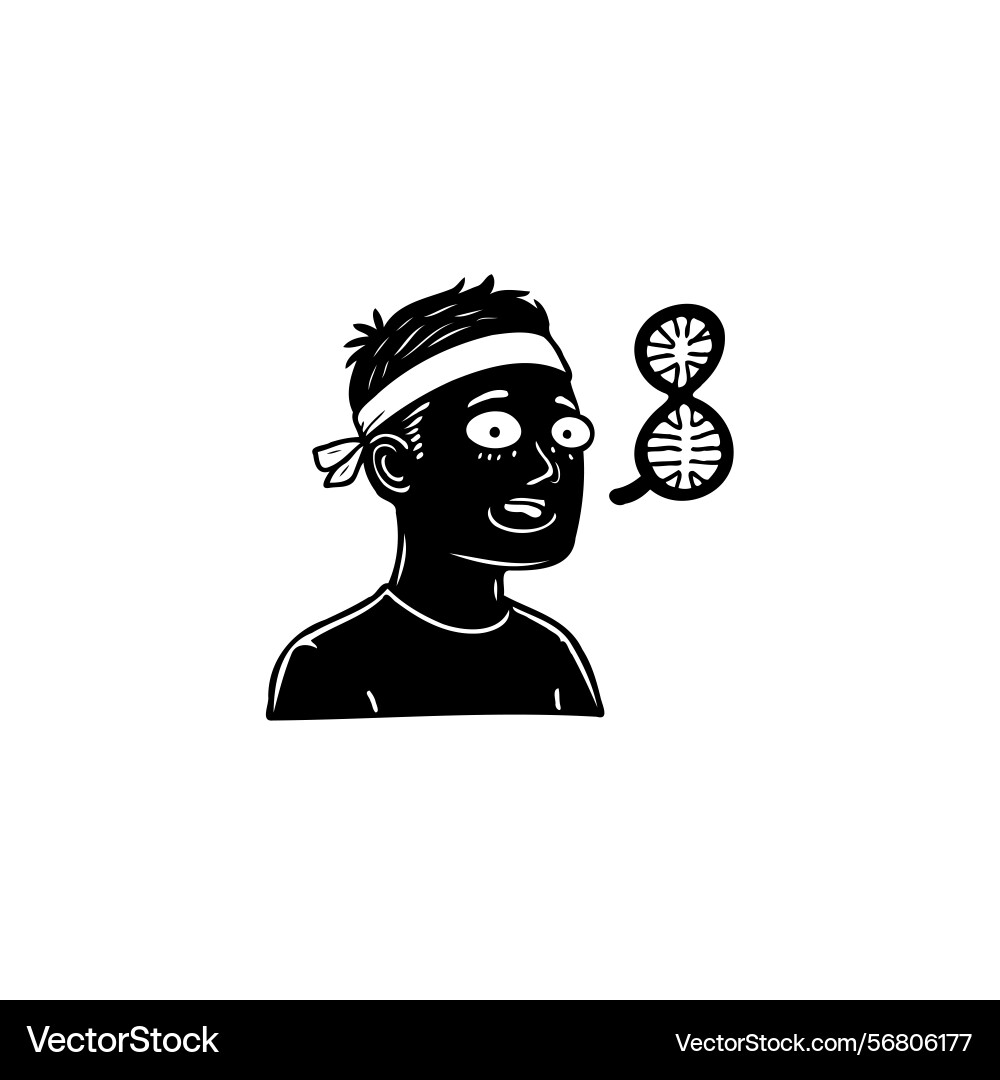 Cartoon drawing depicting a concerned individual Vector Image