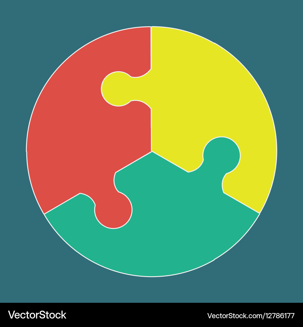 Circular colorful puzzle icon Royalty Free Vector Image