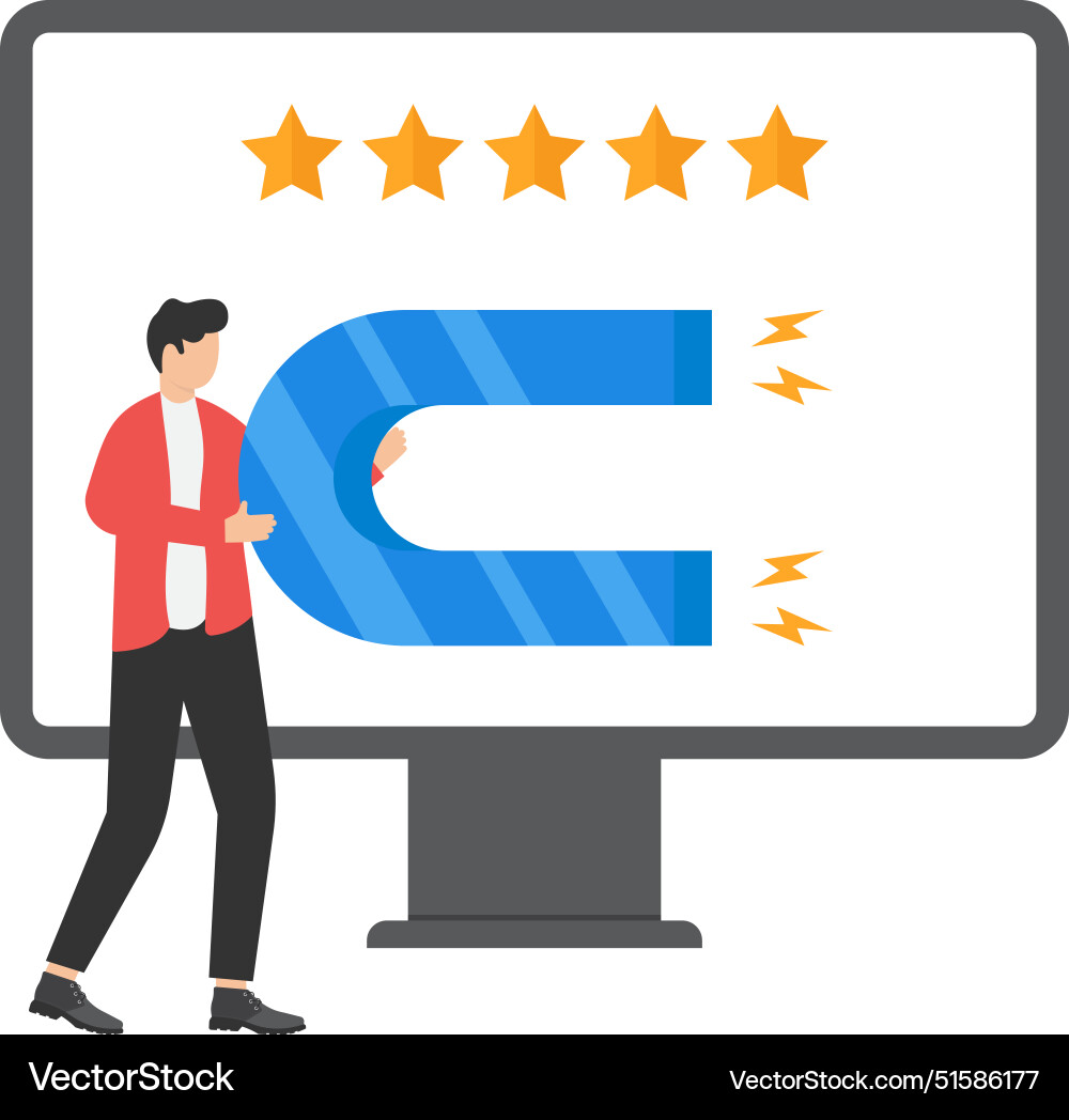 Customer attraction marketing strategy man holdin Vector Image