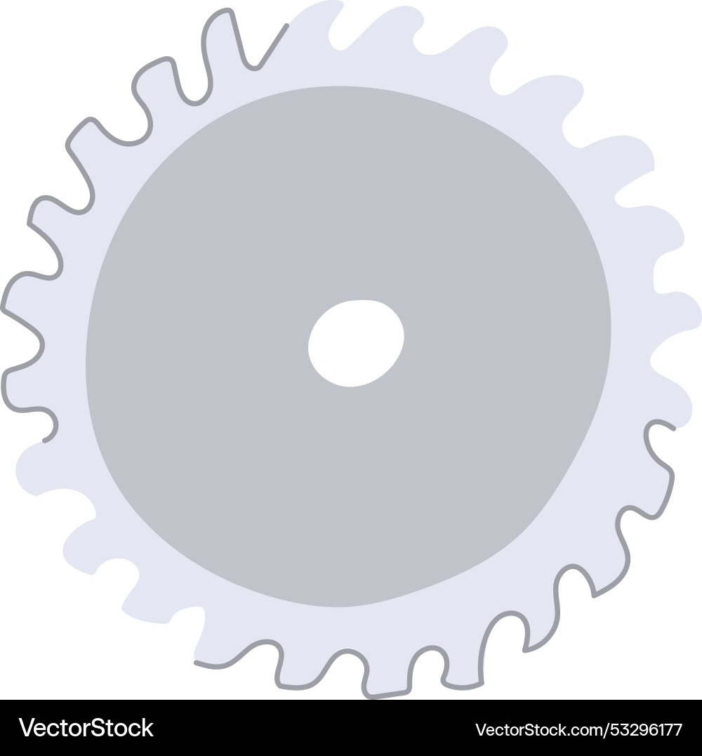 Cutting circular saw blade cartoon Royalty Free Vector Image