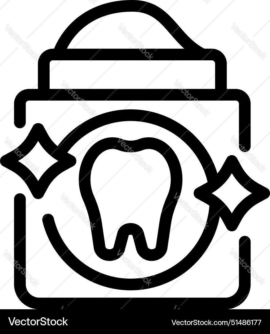 Dental care icon with sparkling tooth Royalty Free Vector