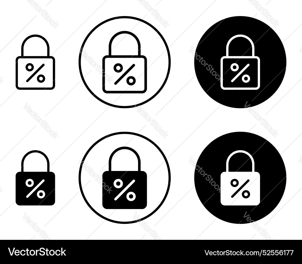 Fixed rate mortgage icon set on white background Vector Image